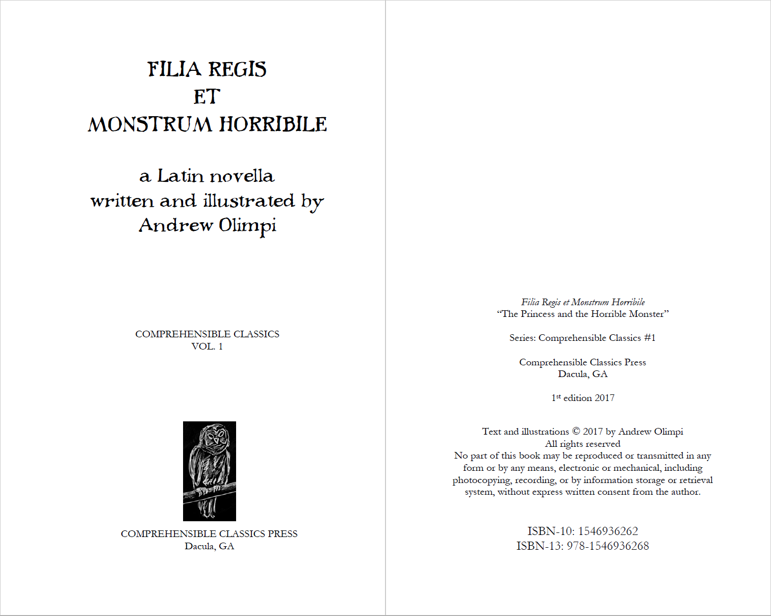 PUBLISHED: Filia Regis et Monstrum Horribile, A Latin Novella ...